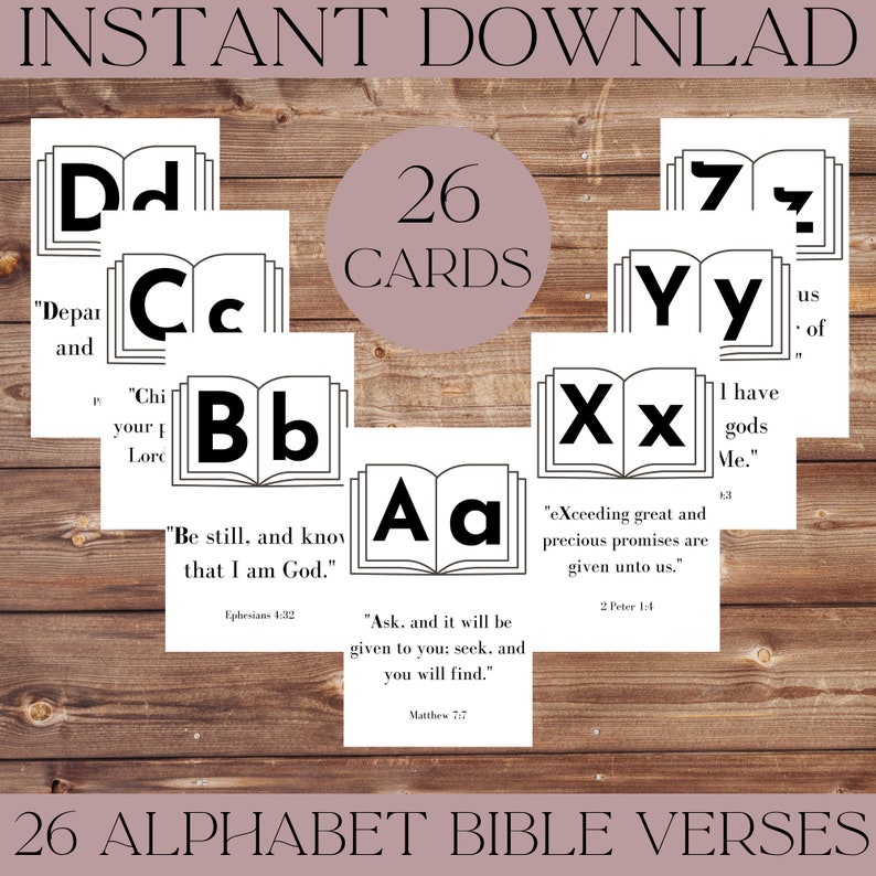 Alphabet Scripture Cards|3x5 | ABC | Memorization | Bible Verses ...
