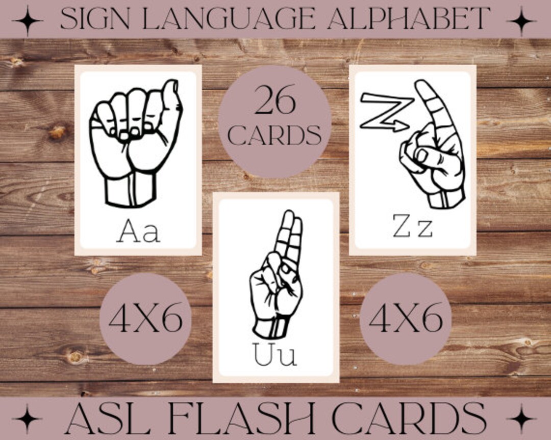 Sign Language Alphabet Flash Cards | ASL | Memorization | ABC | 4x6 ...