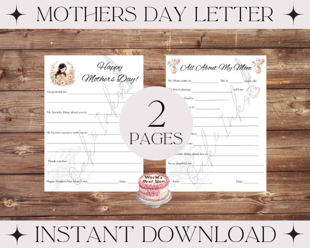 Mothers Day Letters | Gift for Mom | Letters | Fill in the Blank ...