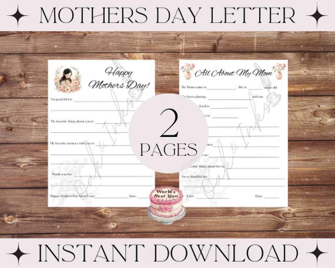 Mothers Day Letters | Gift for Mom | Letters | Fill in the Blank ...