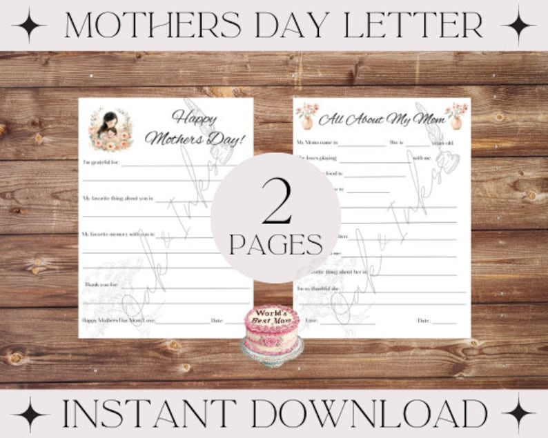 Mothers Day Letters | Gift for Mom | Letters | Fill in the Blank ...