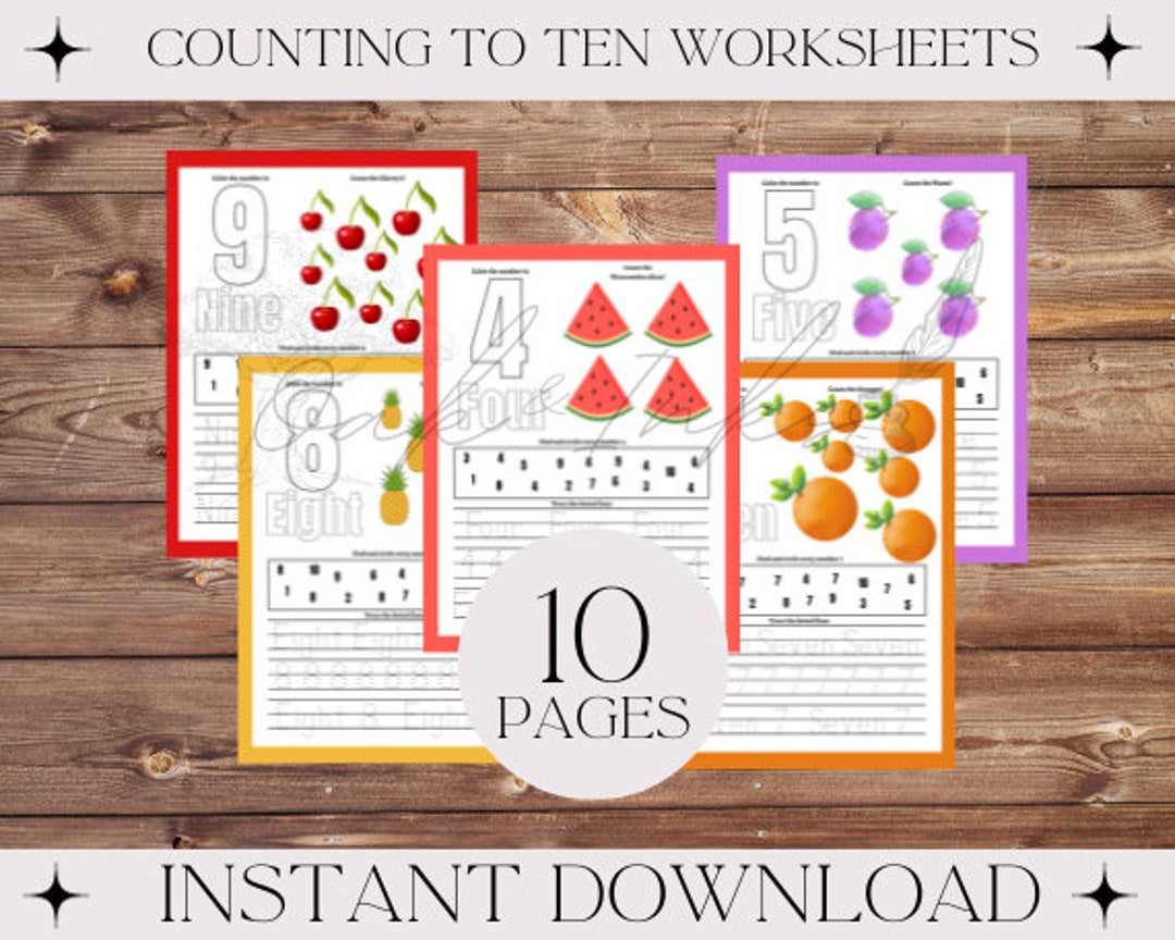Learning to Count to Ten With Fruits | Number Worksheets | Printable ...