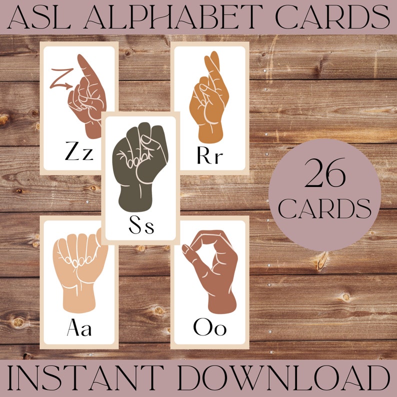 Sign Language Alphabet Flash Cards | ASL | Memorization | ABC | 3X5 ...