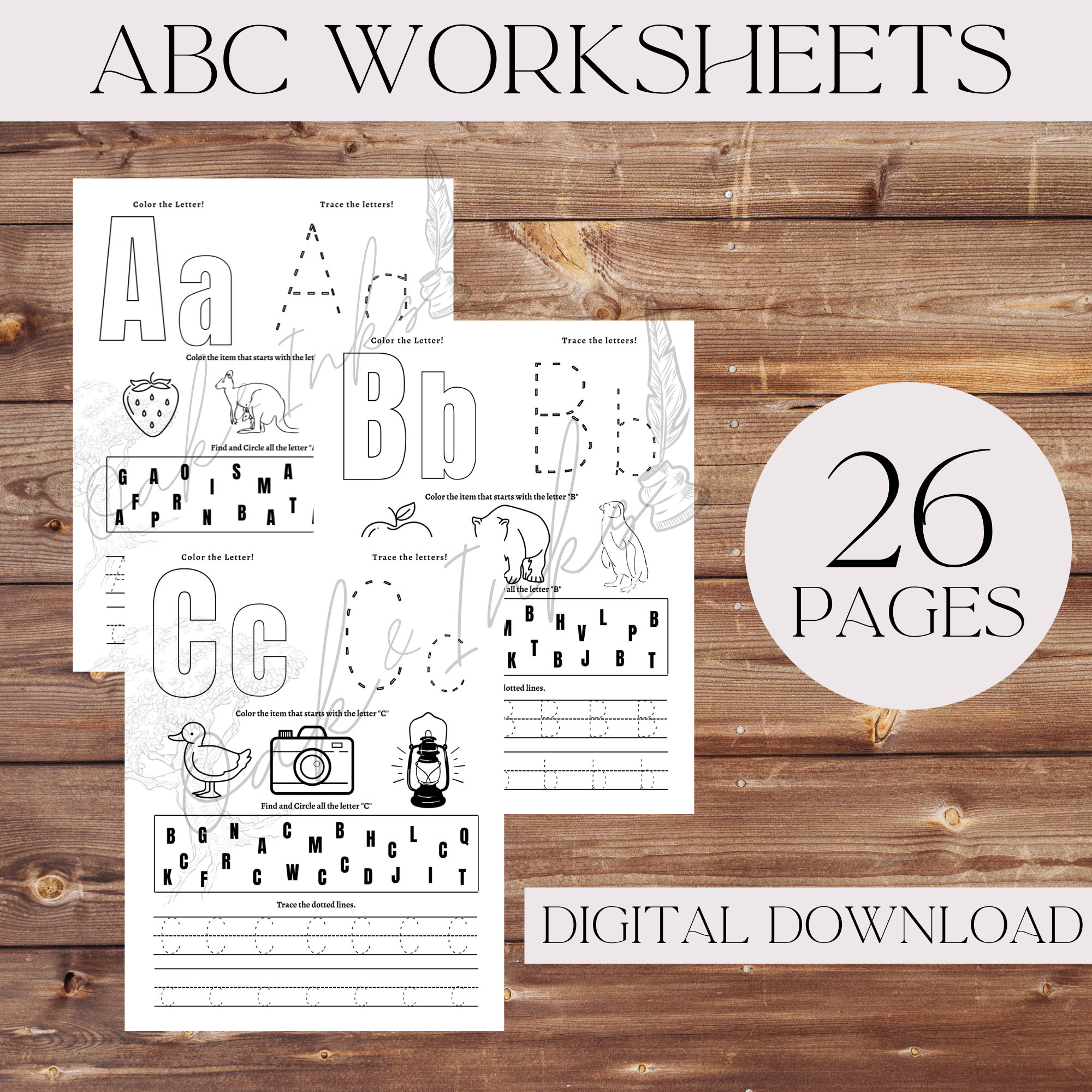 Learning the Alphabet Worksheets Tracing Coloring Learning Letters I ...