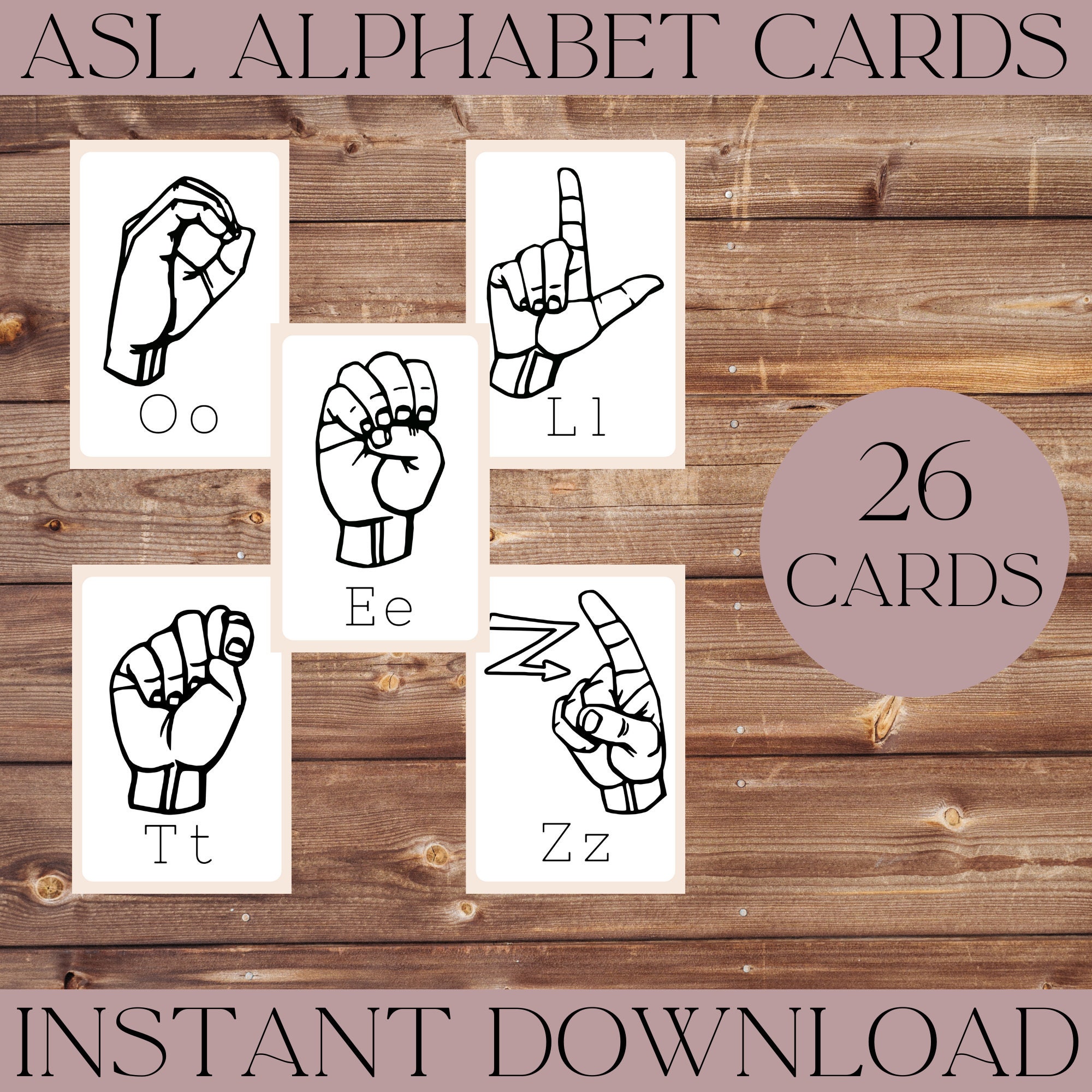 Sign Language Alphabet Flash Cards | ASL | Memorization | ABC | 4x6 ...