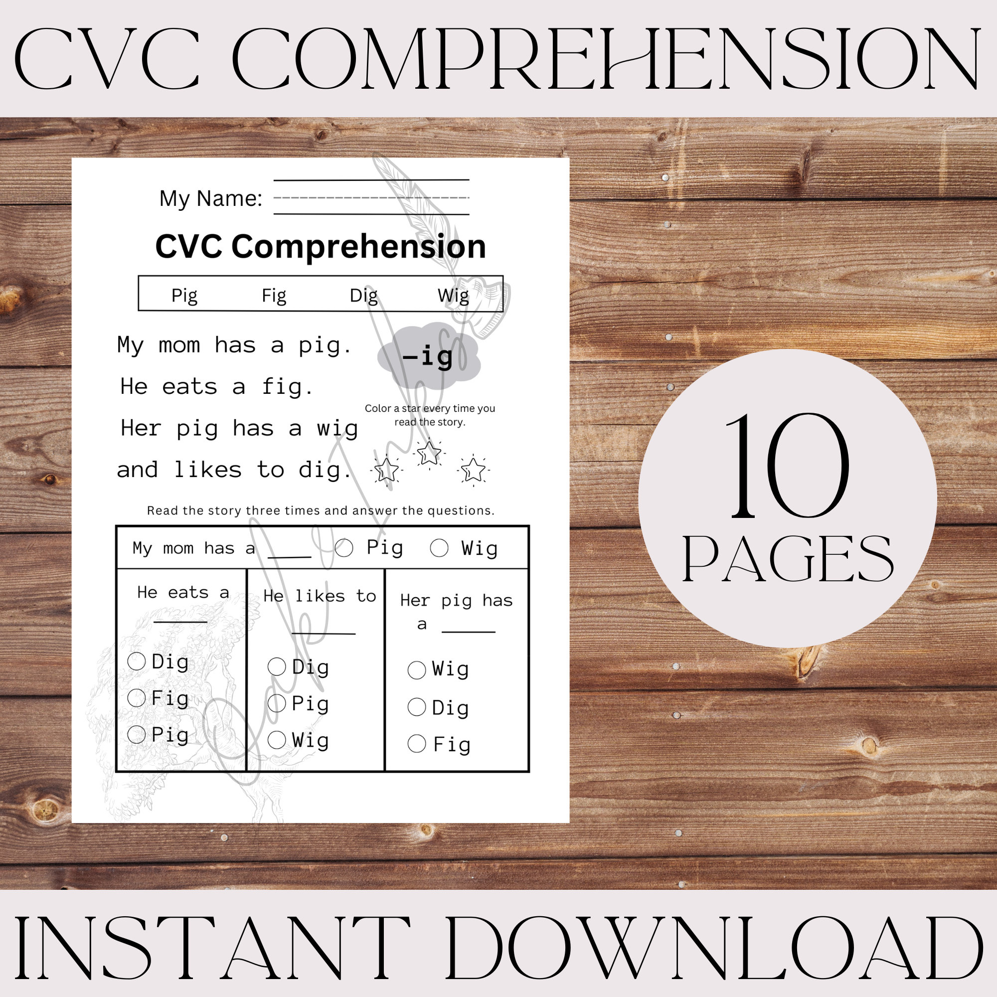 CVC Reading Comprehension | Learning | Kindergarten | Homeschool | Easy ...