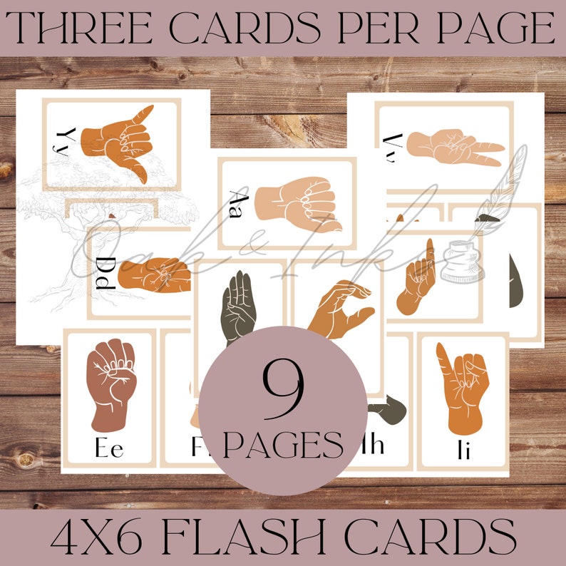 Sign Language Alphabet Flash Cards | ASL | Memorization | ABC | Bundle ...