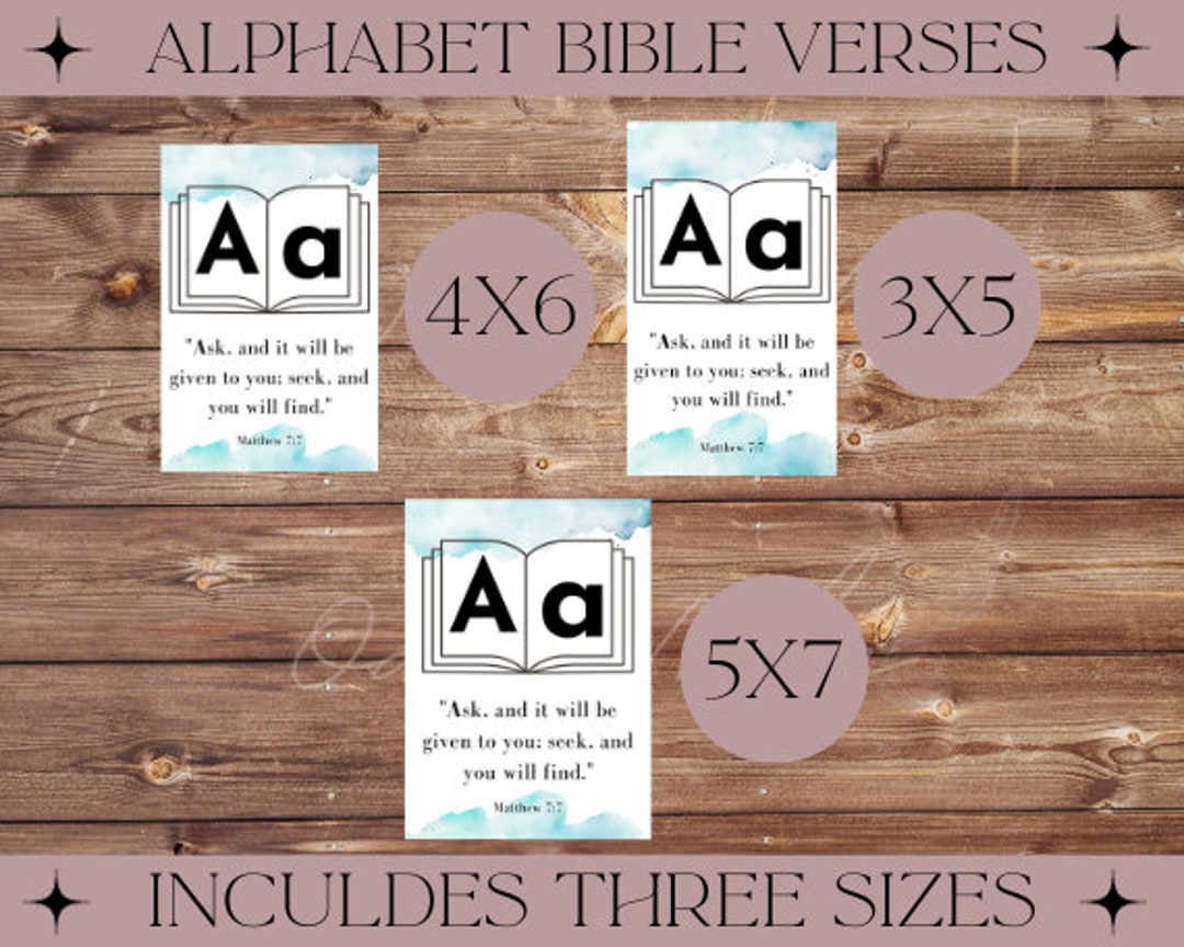 Watercolor Alphabet Scripture Cards | ABC | Memorization | Bible Verses ...