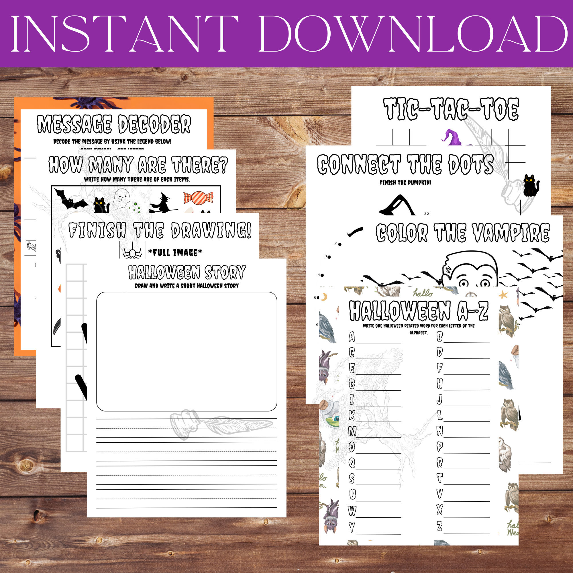 Halloween Activity Pack | Fun Engaging Activity Book | Coloring Pages ...