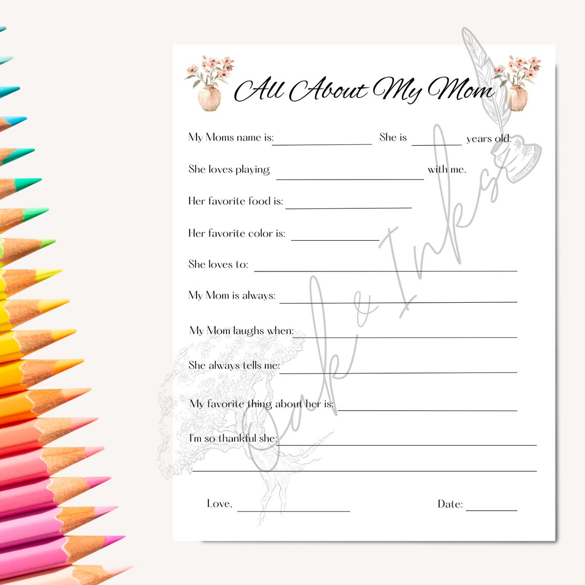 Mothers Day Letters | Gift for Mom | Letters | Fill in the Blank ...