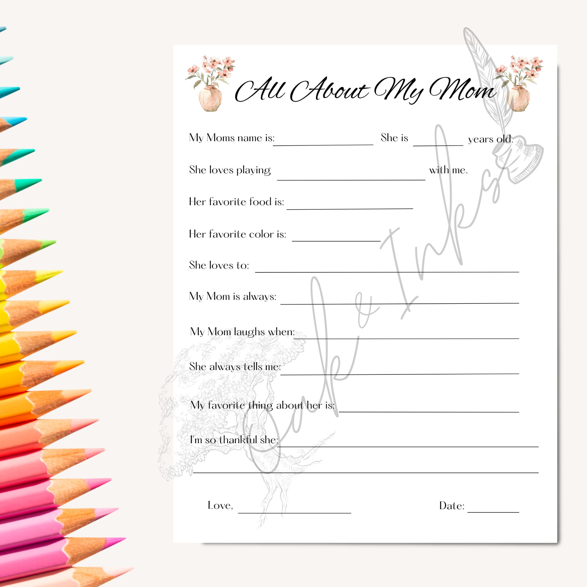 Mothers Day Letters | Gift for Mom | Letters | Fill in the Blank ...