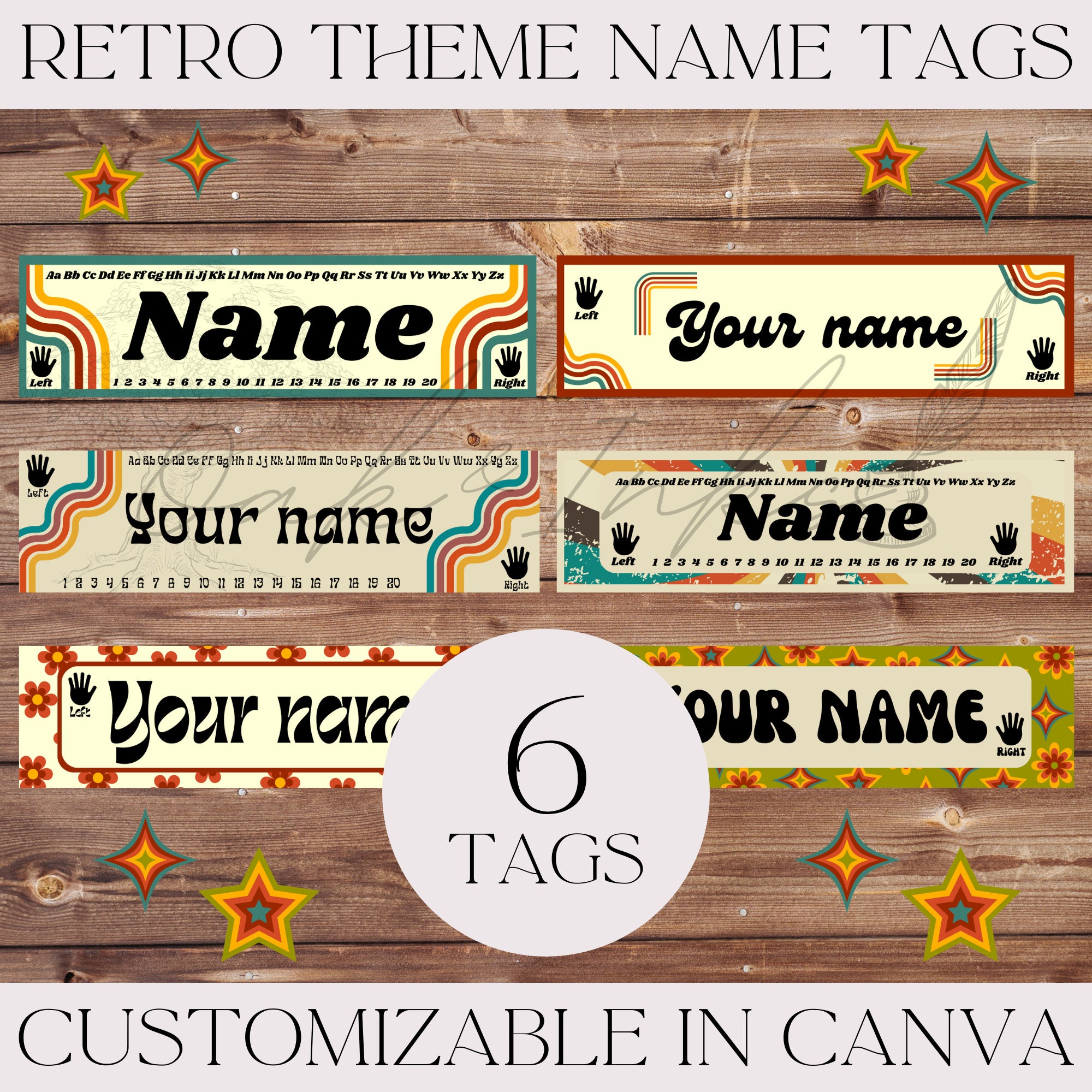 Retro Desk Name Tags | Name Plates | School | Kindergarten | Theme ...