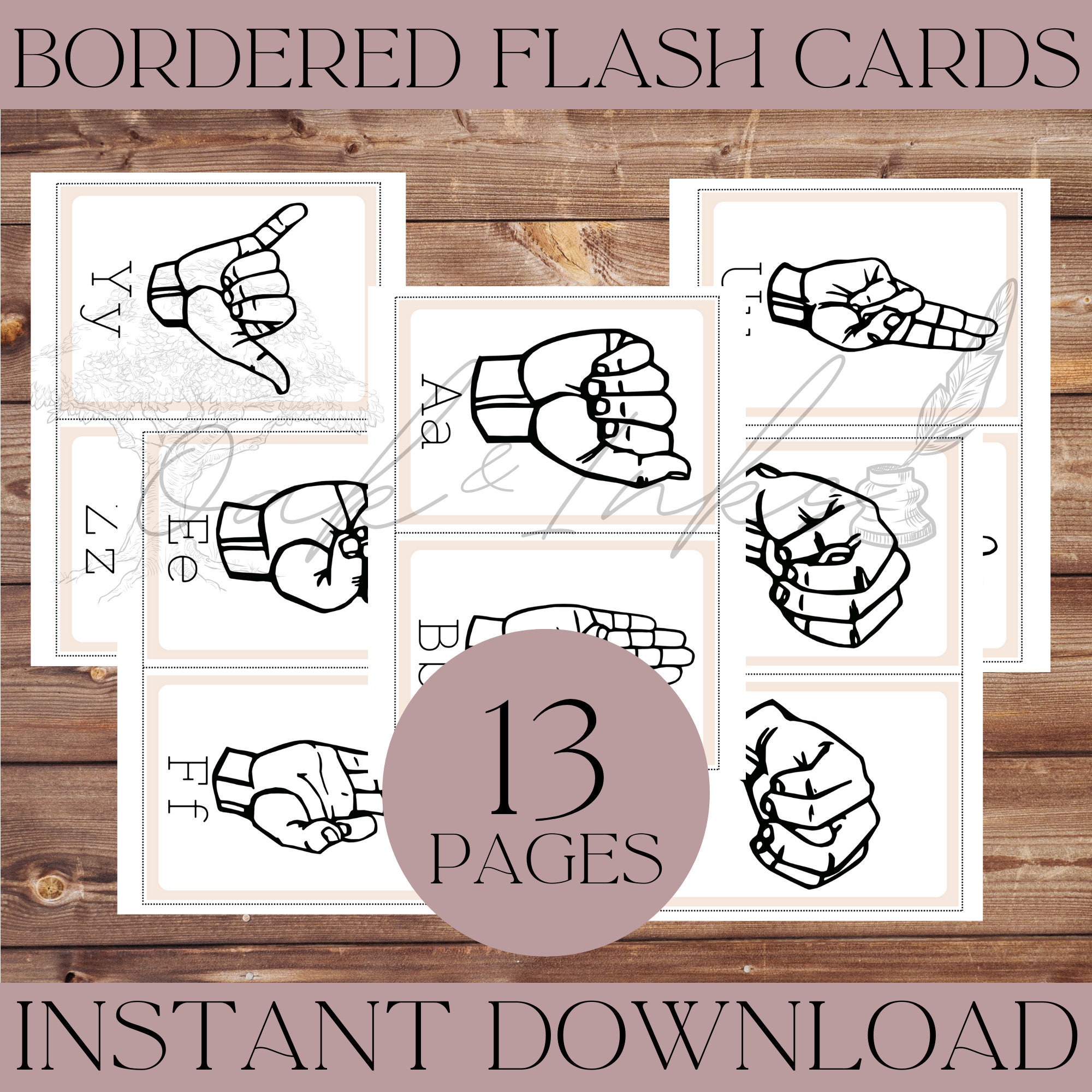 Sign Language Alphabet Flash Cards | ASL | Memorization | ABC | 5x7 ...