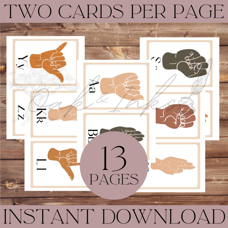 Sign Language Alphabet Flash Cards | ASL | Memorization | ABC | 5x7 ...