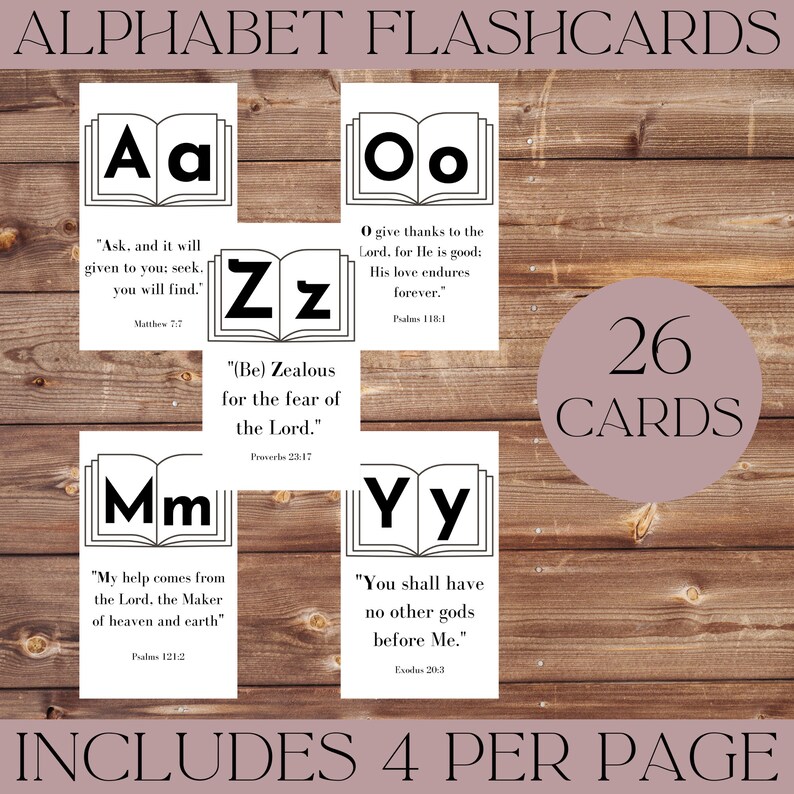 Alphabet Scripture Cards|3x5 | ABC | Memorization | Bible Verses ...