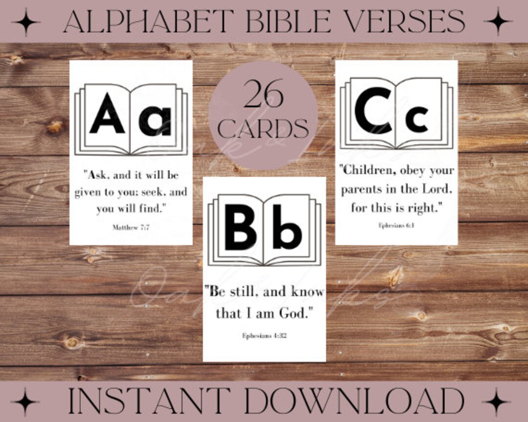 Alphabet Scripture Cards | 4x6 | Memorization | Bible Verses ...