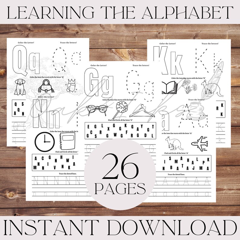 Learning the Alphabet Worksheets Tracing Coloring Learning Letters I ...