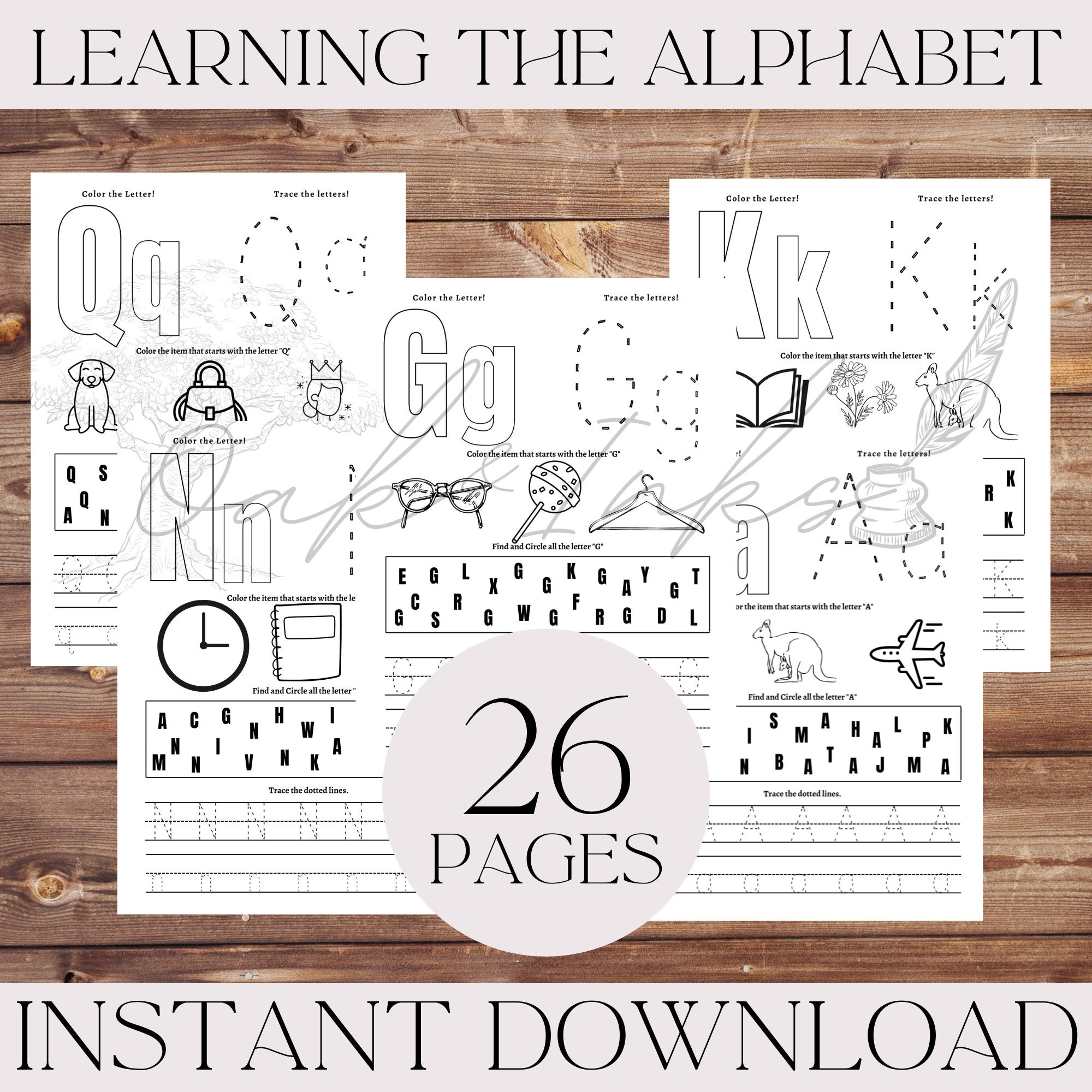 Learning the Alphabet Worksheets Tracing Coloring Learning Letters I ...