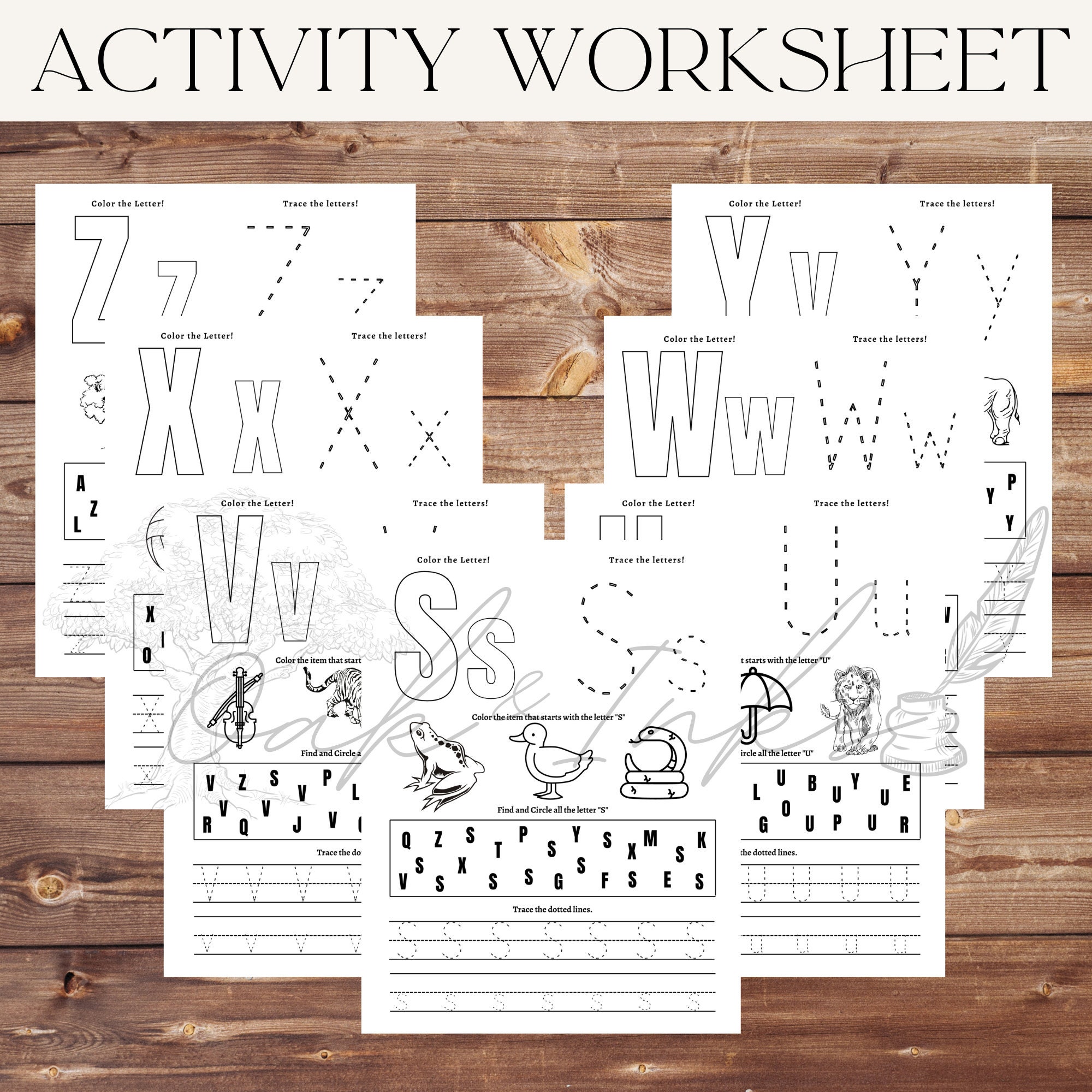 Learning the Alphabet Worksheets Tracing Coloring Learning Letters I ...
