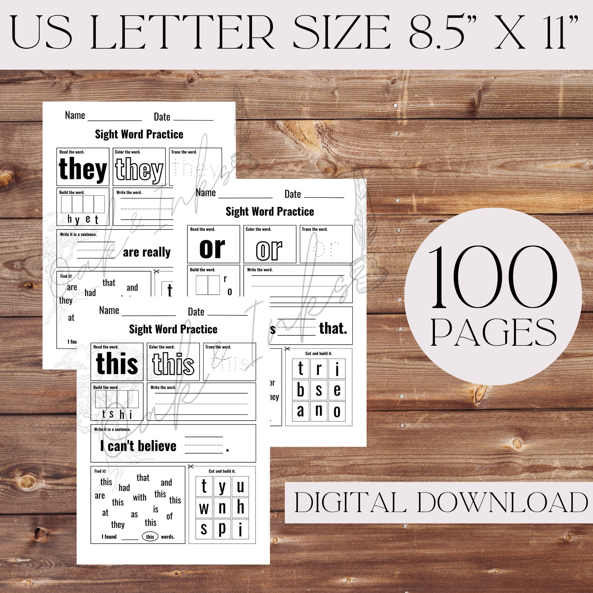 100 Printable Sight Words Worksheets | Learning | Kindergarten ...