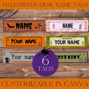 Halloween Desk Name Tags | Name Plates | School | Kindergarten | Theme ...
