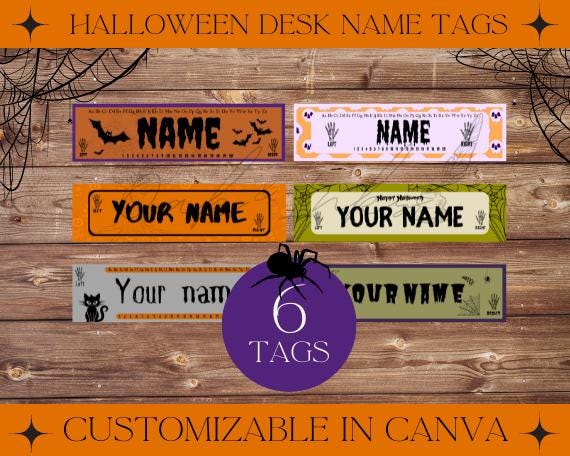 Halloween Name Tag Template Landscape