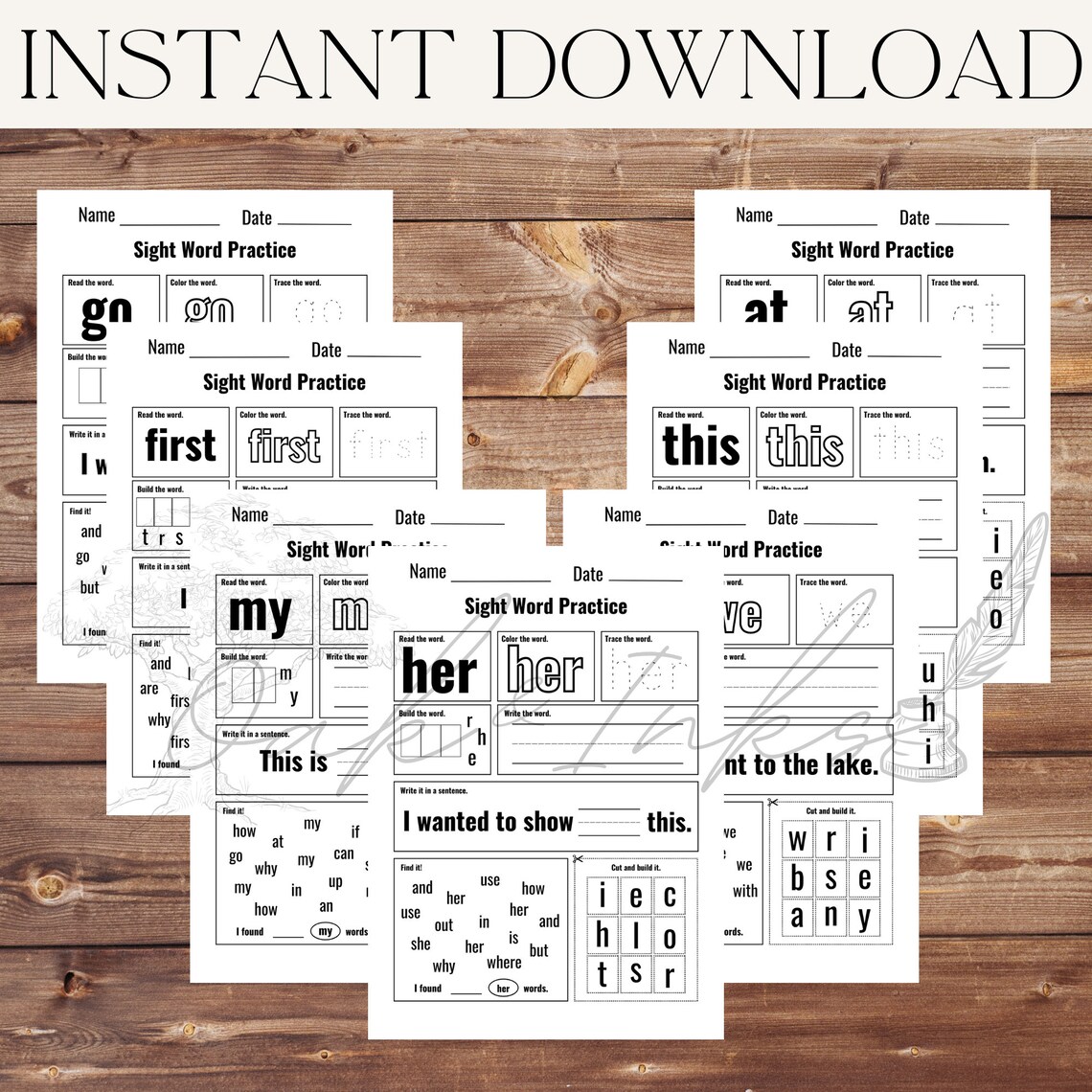 100 Printable Sight Words Worksheets Learning Kindergarten Homeschool ...