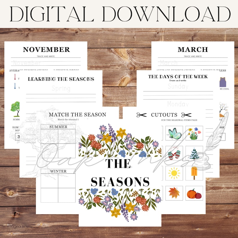 Learning the Seasons | Months Worksheets | Printable | Kindergarten ...