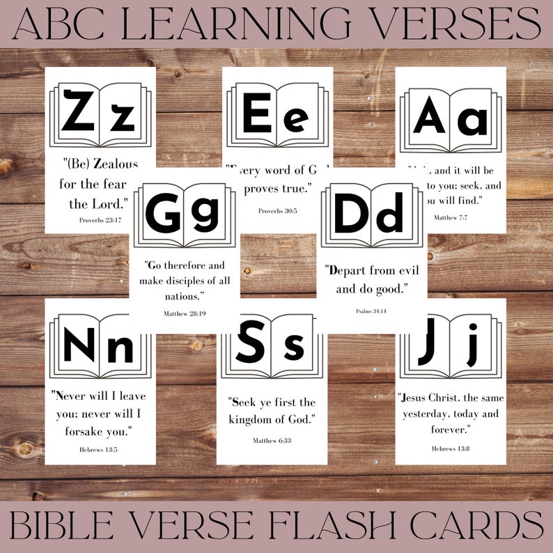 Alphabet Scripture Cards | 4x6 | Memorization | Bible Verses ...