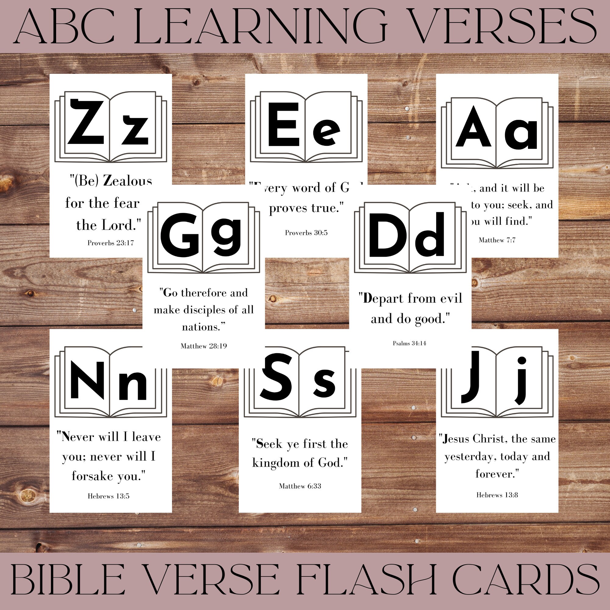 Alphabet Scripture Cards | 4x6 | Memorization | Bible Verses ...