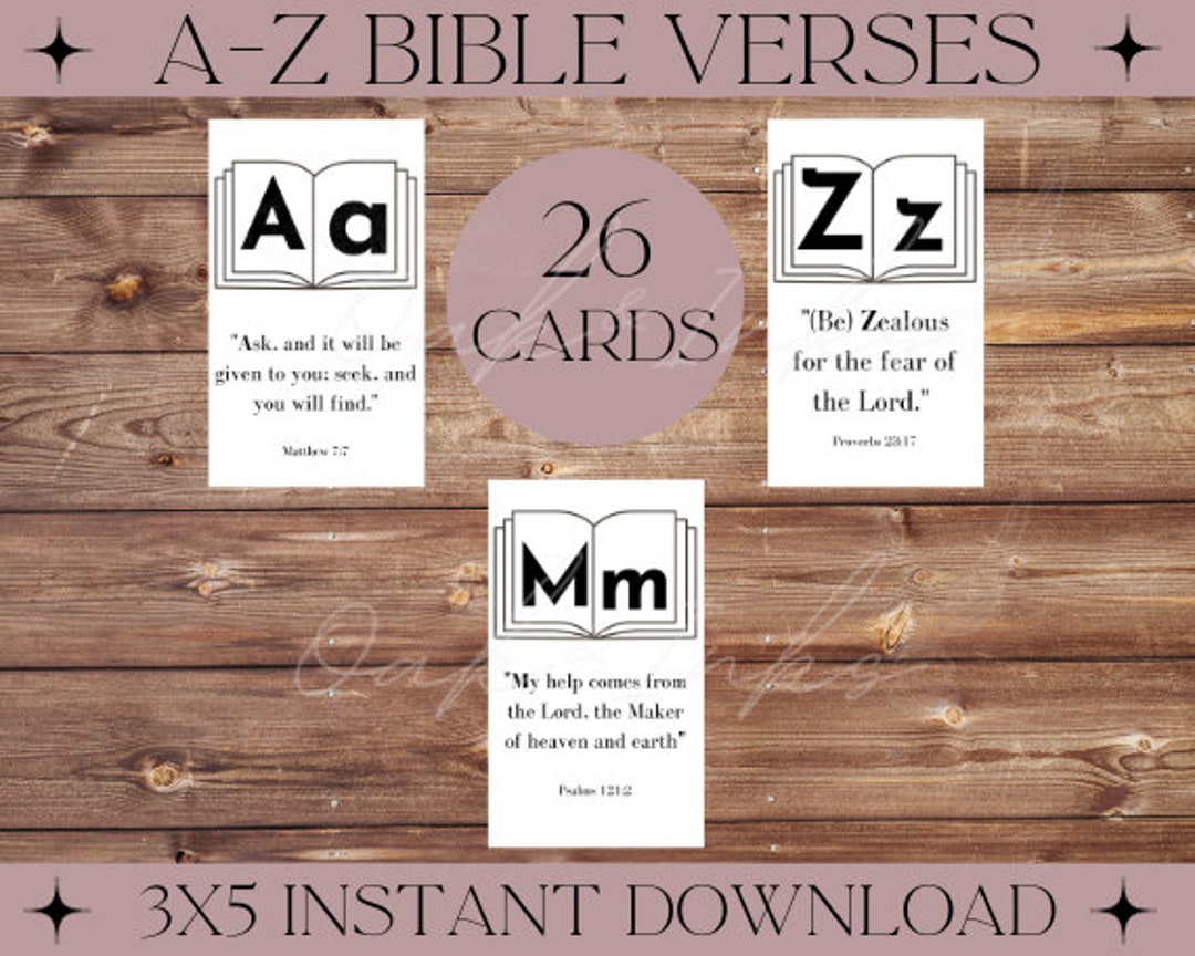 Alphabet Scripture Cards|3x5 | ABC | Memorization | Bible Verses ...
