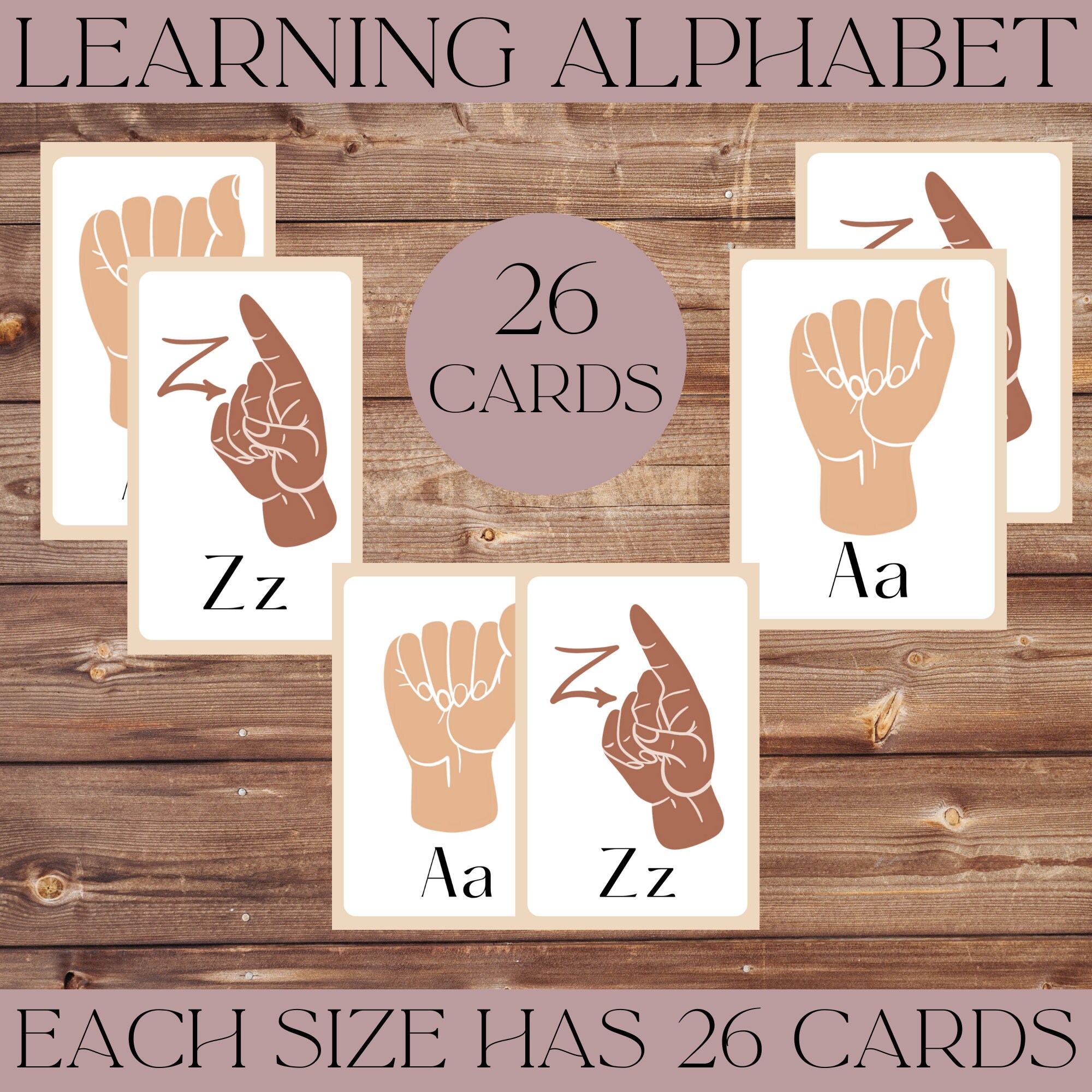Sign Language Alphabet Flash Cards ASL Memorization ABC Bundle ...