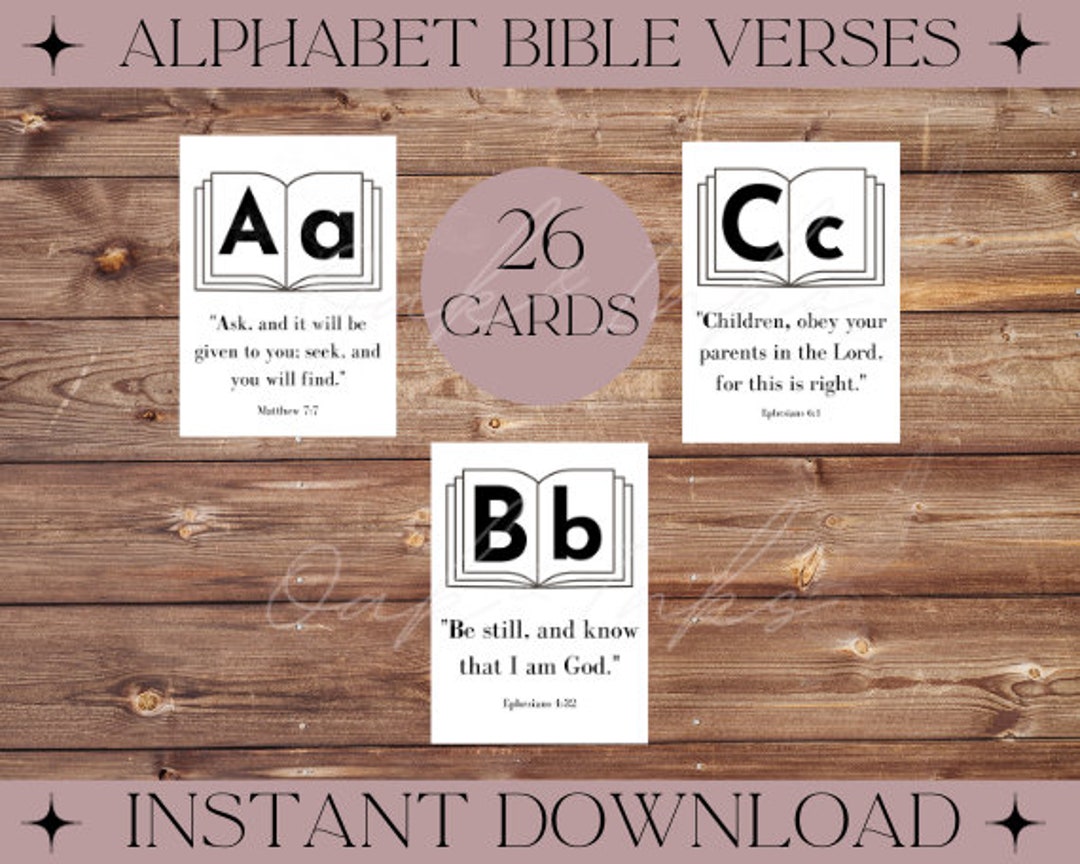 Alphabet Scripture Cards | 5x7 | Memorization | Bible Verses ...