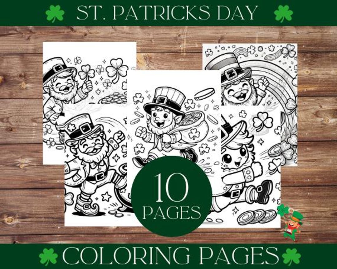 St. Patricks Day Coloring Pages for Kids | Leprechaun | Printable | 10 ...