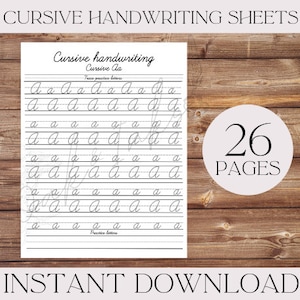 Cursive Alphabet Practice Sheets | Tracing | Neat Handwriting ...