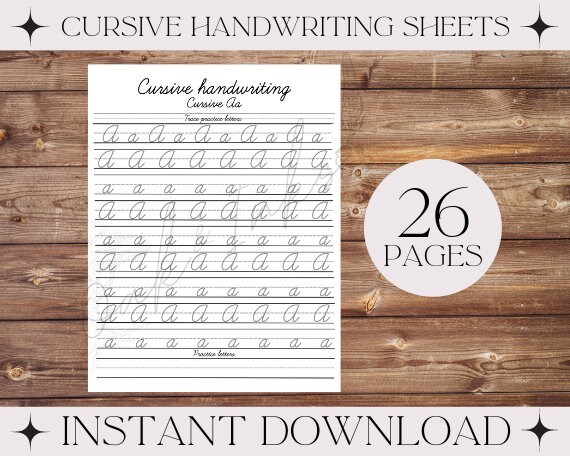 Cursive Alphabet Practice Sheets Tracing Neat Handwriting Alphabet ...