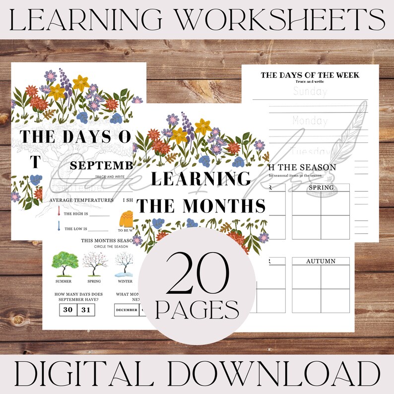 Learning the Seasons | Months Worksheets | Printable | Kindergarten ...