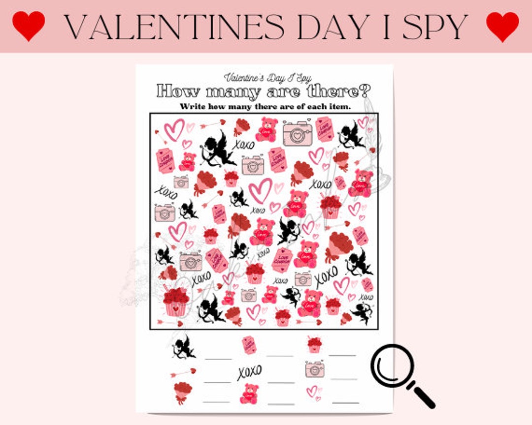 Valentines Day I Spy | Printable I Spy for Kids | Valentines Game ...