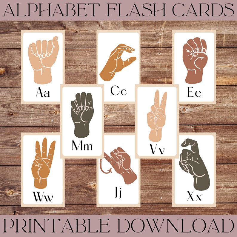 Sign Language Alphabet Flash Cards | ASL | Memorization | ABC | 3X5 ...