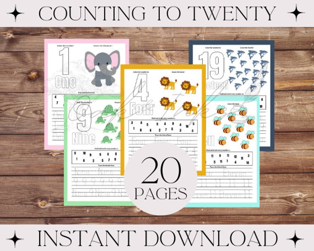 Learning to Count to Twenty With Animals | Number Worksheets ...