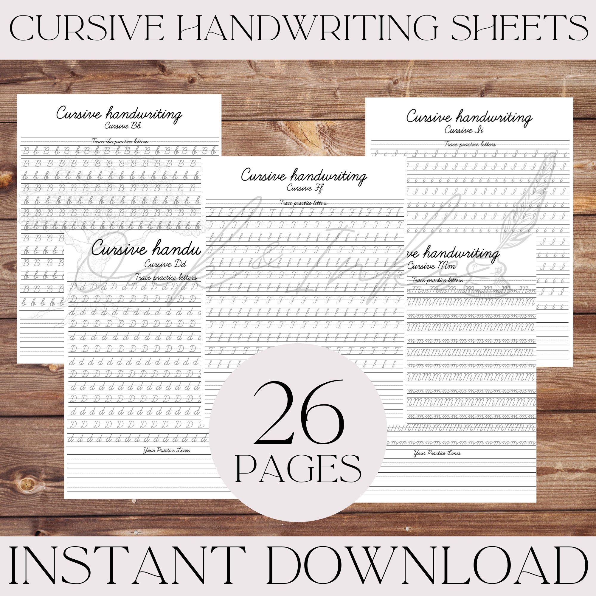 Cursive Alphabet Practice Sheets Tracing Neat Handwriting Alphabet ...