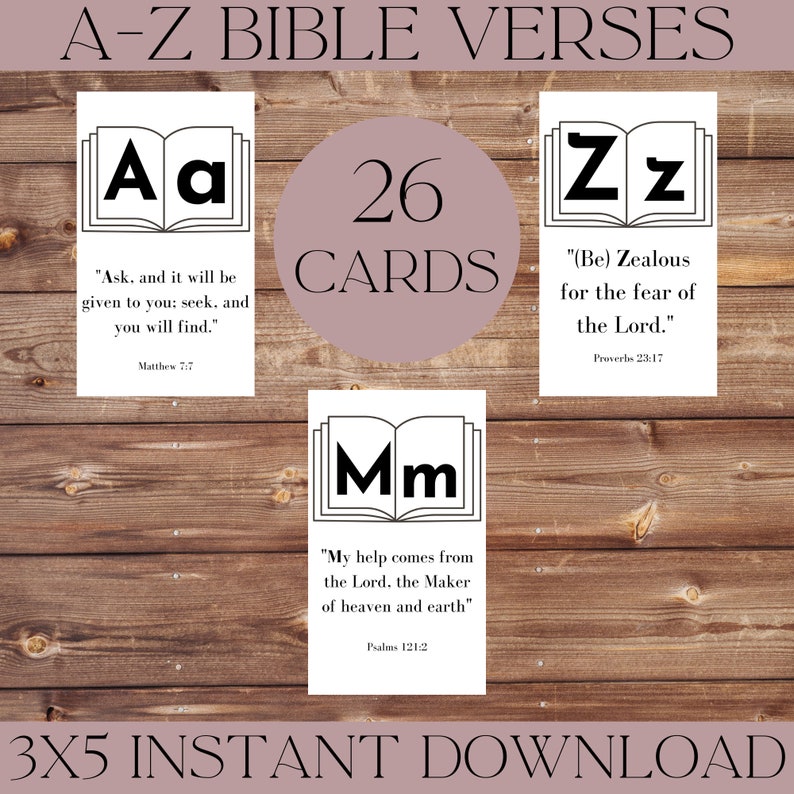 Alphabet Scripture Cards|3x5 | ABC | Memorization | Bible Verses ...