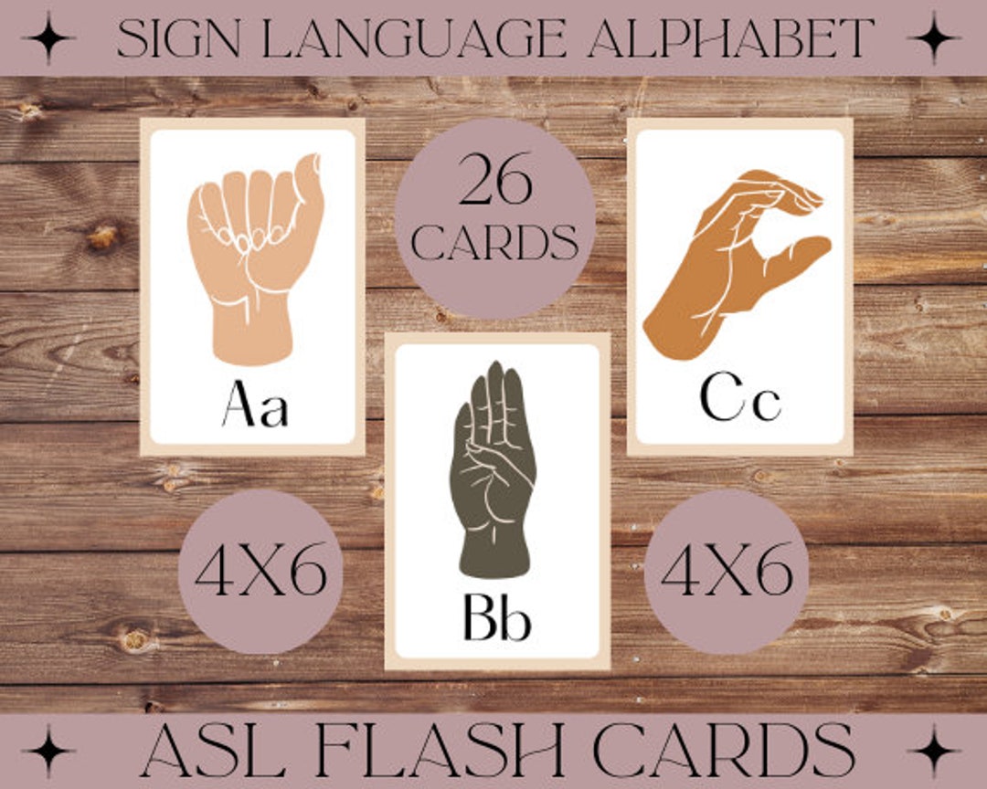 Sign Language Alphabet Flash Cards ASL Memorization ABC 4x6 Flashcards ...