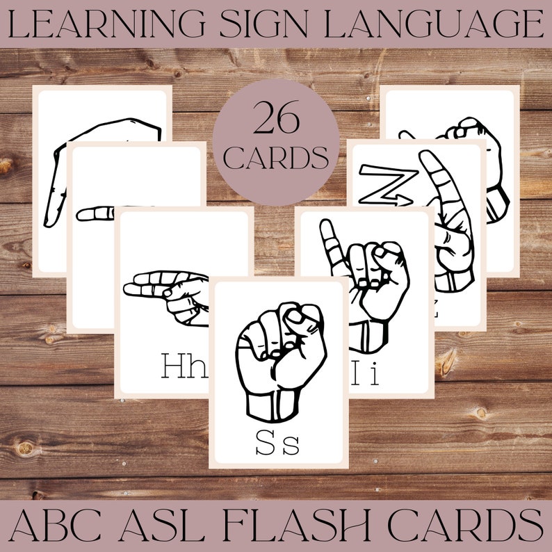 Sign Language Alphabet Flash Cards | ASL | Memorization | ABC | 5x7 ...