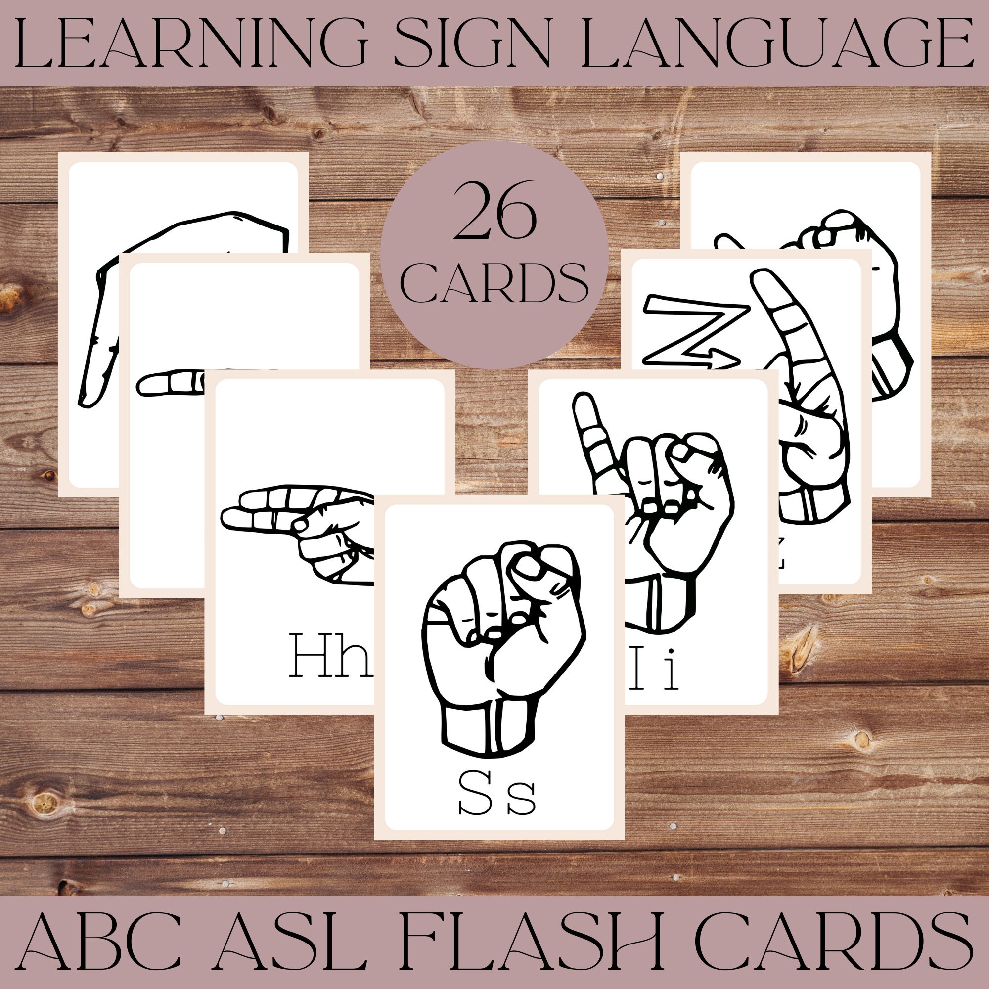 Sign Language Alphabet Flash Cards | ASL | Memorization | ABC | 5x7 ...