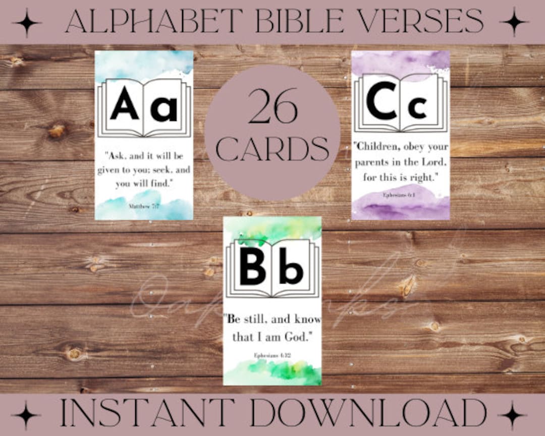Watercolor Alphabet Scripture Cards | 3X5 | Memorization | Bible Verses ...