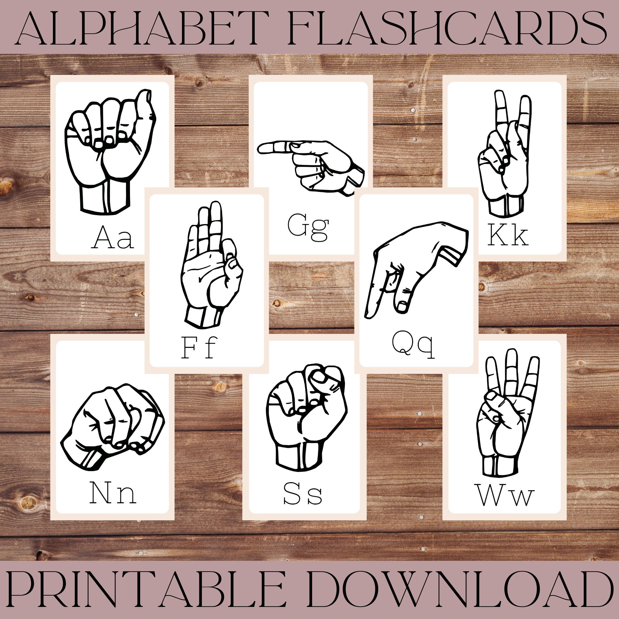 Sign Language Alphabet Flash Cards | ASL | Memorization | ABC | 4x6 ...