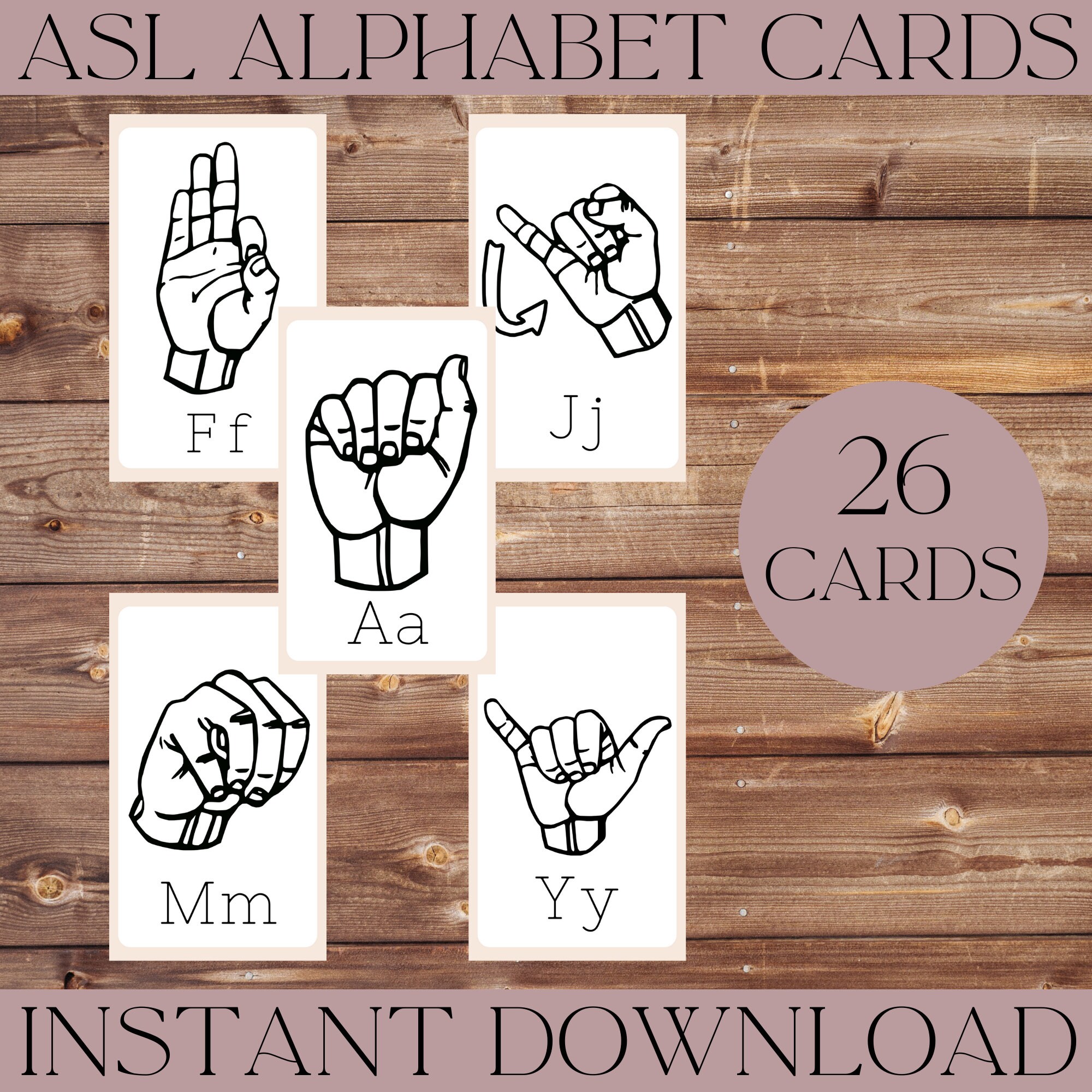 Sign Language Alphabet Flash Cards | ASL | Memorization | ABC | 3X5 ...