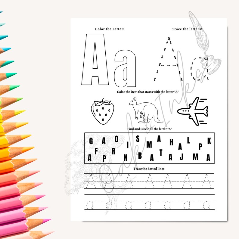 Learning the Alphabet Worksheets Tracing Coloring Learning Letters I ...
