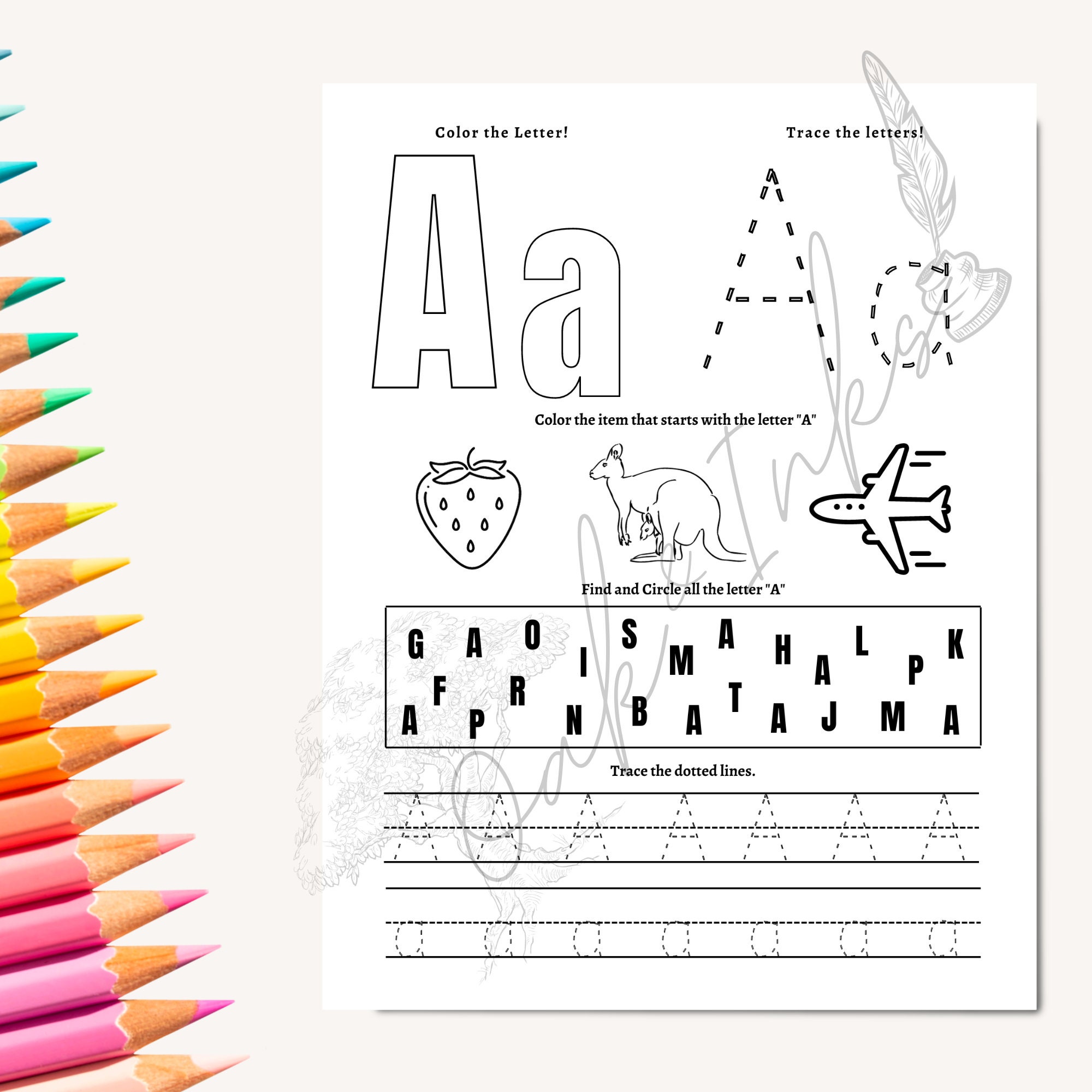 Learning the Alphabet Worksheets Tracing Coloring Learning Letters I ...
